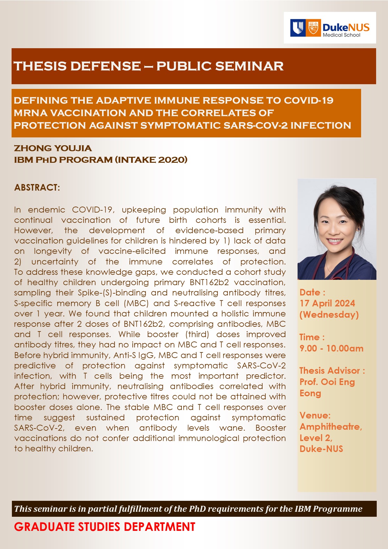Thesis Defense — DEFINING THE ADAPTIVE IMMUNE RESPONSE TO COVID-19 MRNA ...