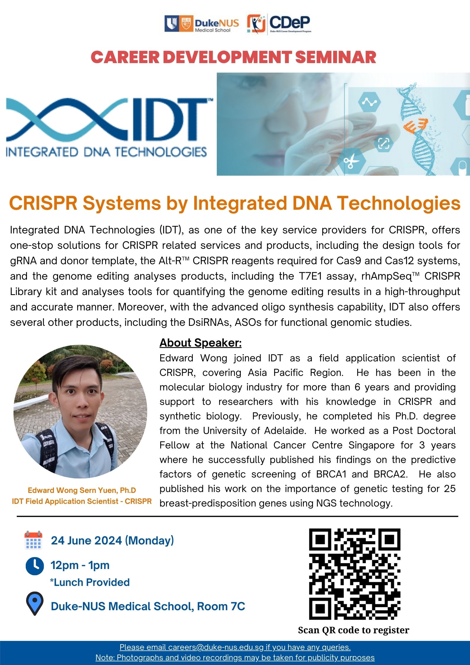 Career Development Seminar: CRISPR Systems by Integrated DNA Technologies