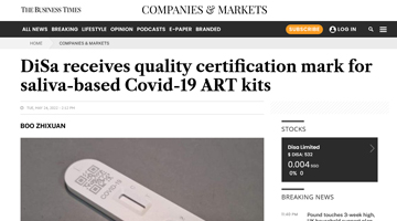 DiSa receives quality certification mark for saliva-based Covid-19 ART ...