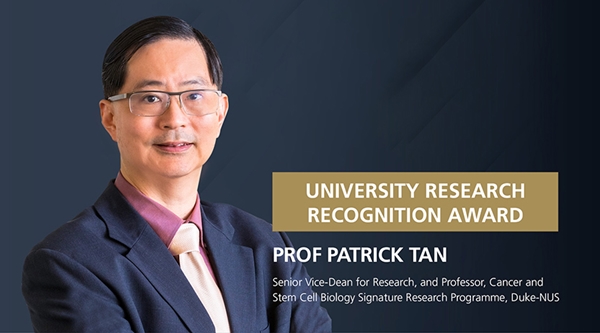Professor Patrick Tan receives top NUS research award