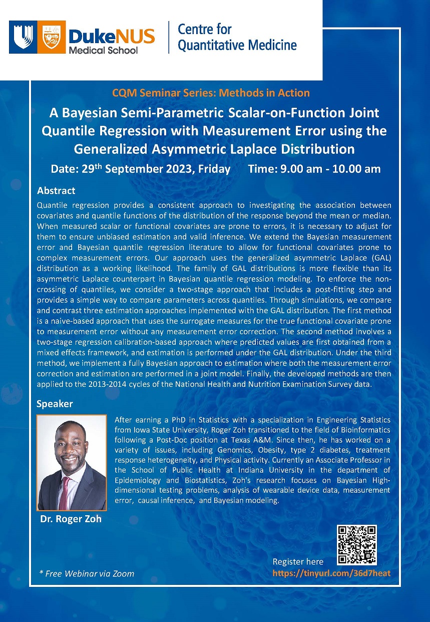 [CQM Seminar Series: Methods in Action] A Bayesian Semi-Parametric Scalar-on-Function Joint ...