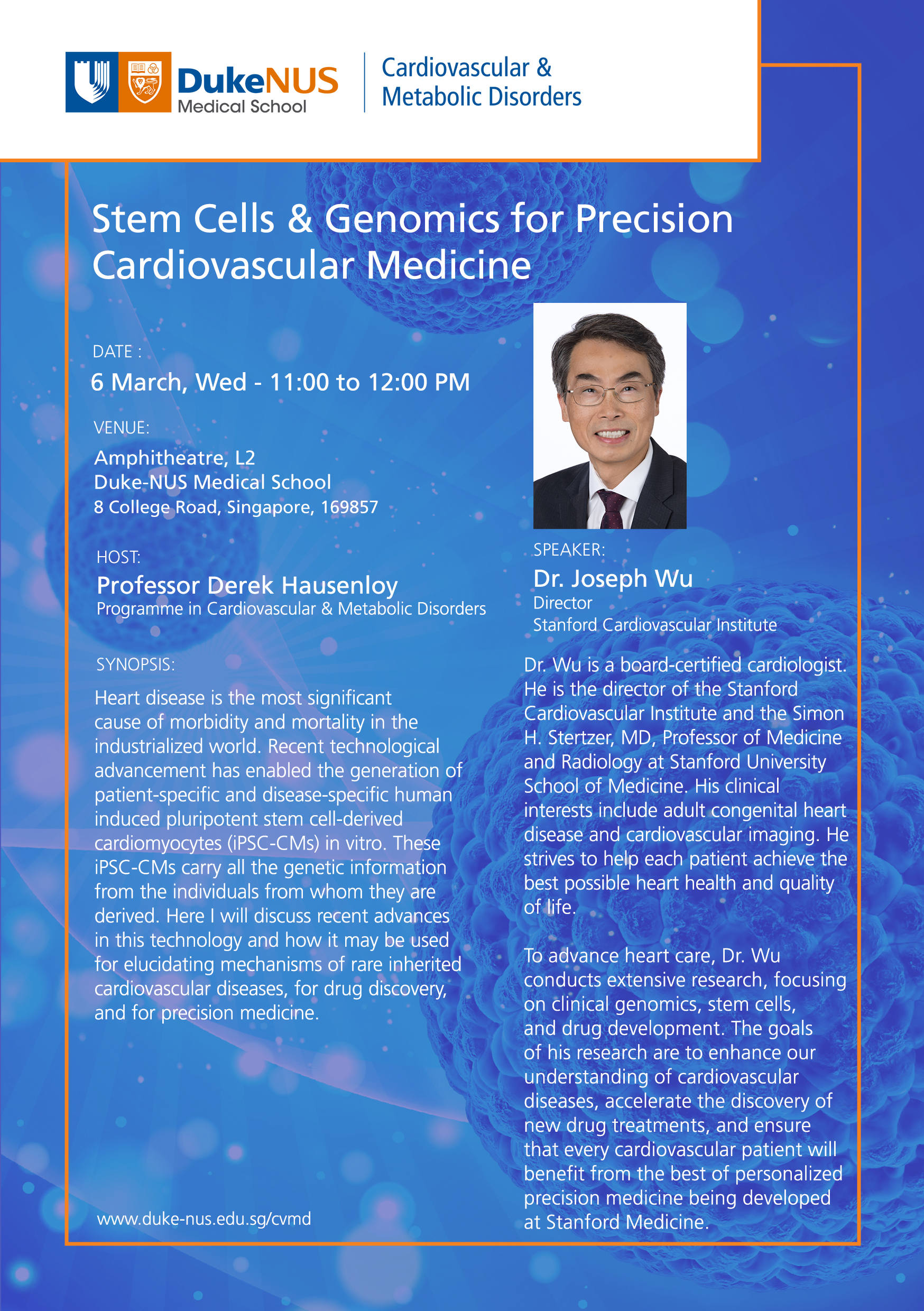 Excellence Seminar Series - Seminar talk by Dr. Joseph Wu - "Stem Cells ...