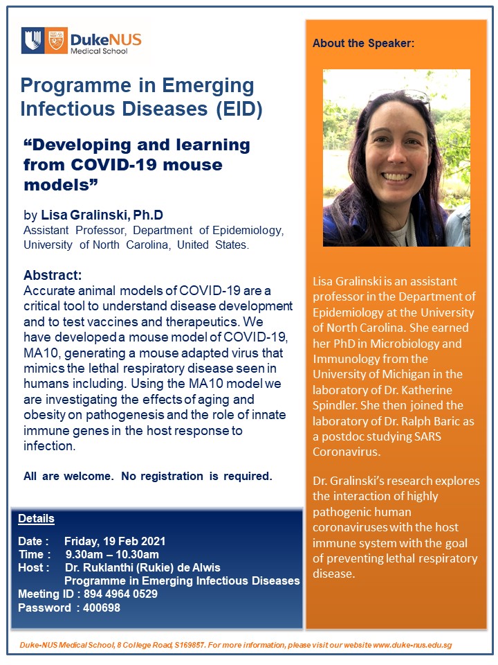 [EID Virtual Seminar] - Developing and learning from COVID-19 mouse models