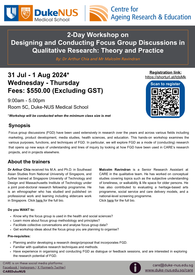 Workshop on Designing and Conducting Focus Group Discussions in ...