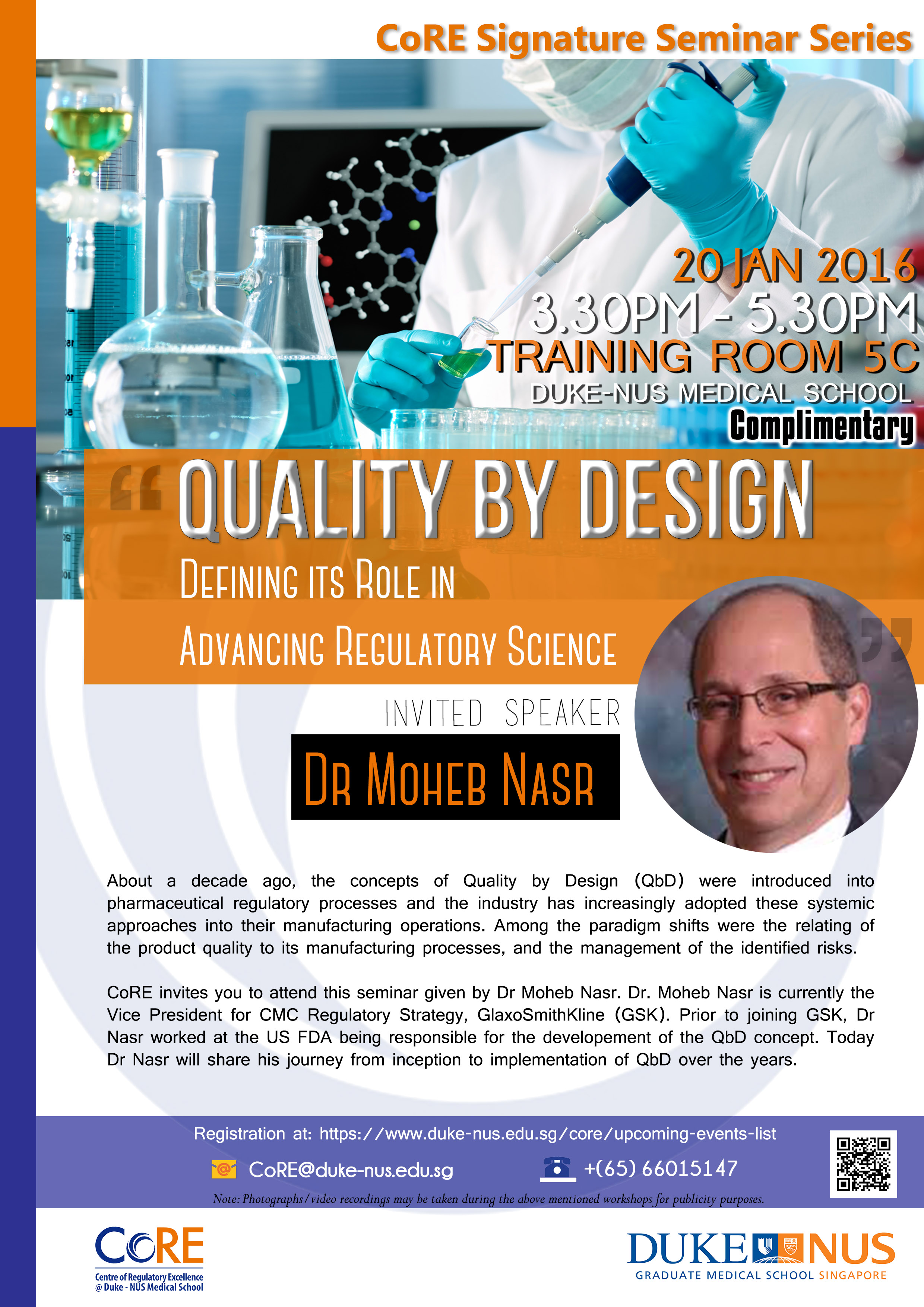 2016 Seminar Series: Quality by Design – Defining its Role in Advancing ...