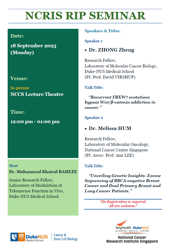 NCRIS Research in Progress (RIP) Meeting on 18 September 2023 (Mon) @12pm