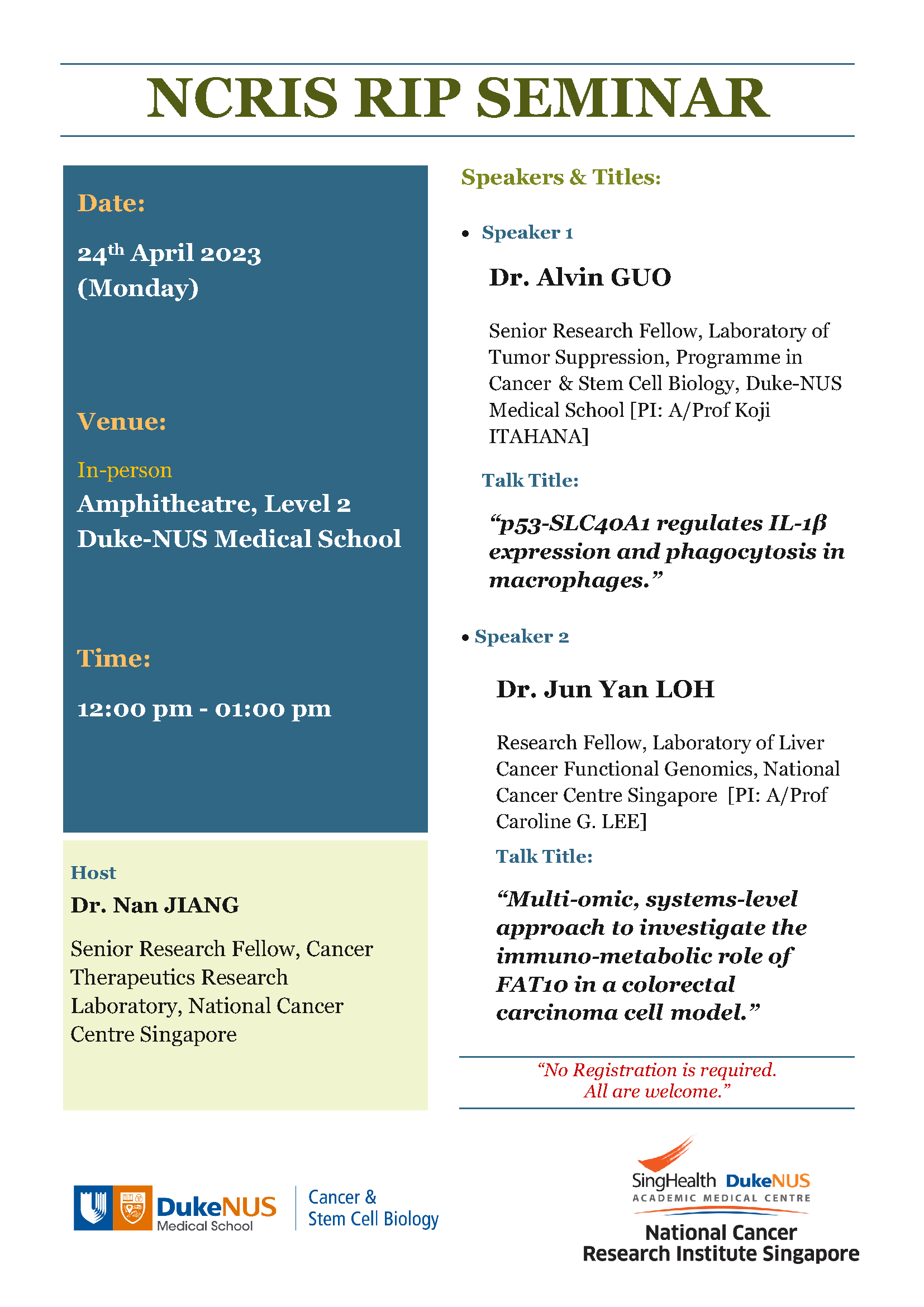 NCRIS Research in Progress (RIP) Meeting on 24 Apr 2023 (Mon) @12pm